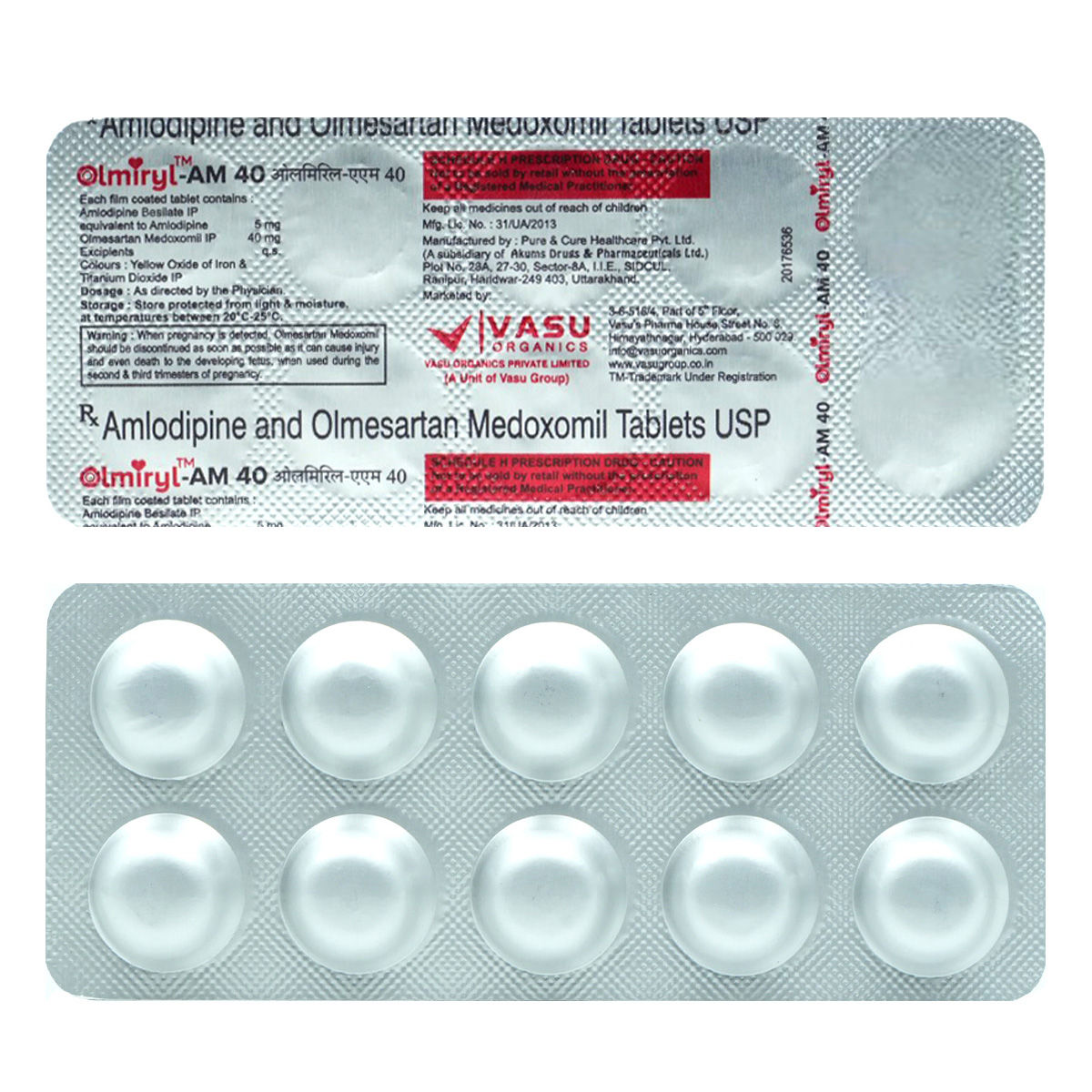 Olmiryl AM 40 Tablet | Uses, Side Effects, Price | Apollo Pharmacy