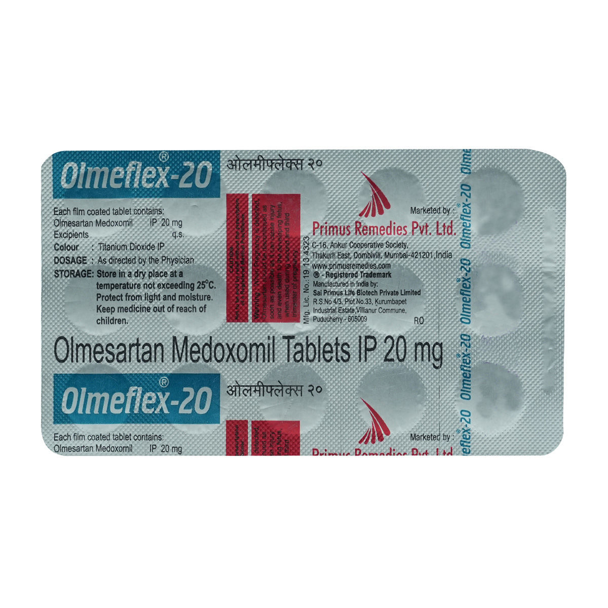 Olmeflex-20 Tablet | Uses, Side Effects, Price | Apollo Pharmacy