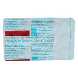Olmat-40 AM Tablet | Uses, Side Effects, Price | Apollo Pharmacy