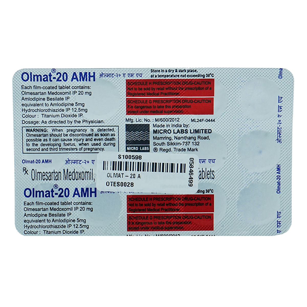 Olmat-20 AMH Tablet | Uses, Side Effects, Price | Apollo Pharmacy