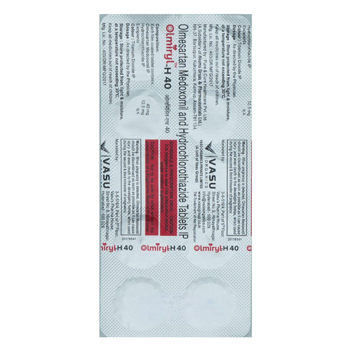 Olmiryl-H 40 Tablet | Uses, Side Effects, Price | Apollo Pharmacy