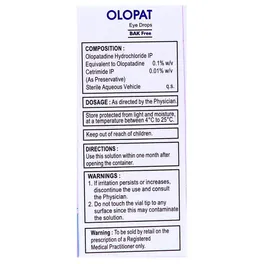 Olopat Eye Drops 5 ml | Uses, Side Effects, Price | Apollo Pharmacy