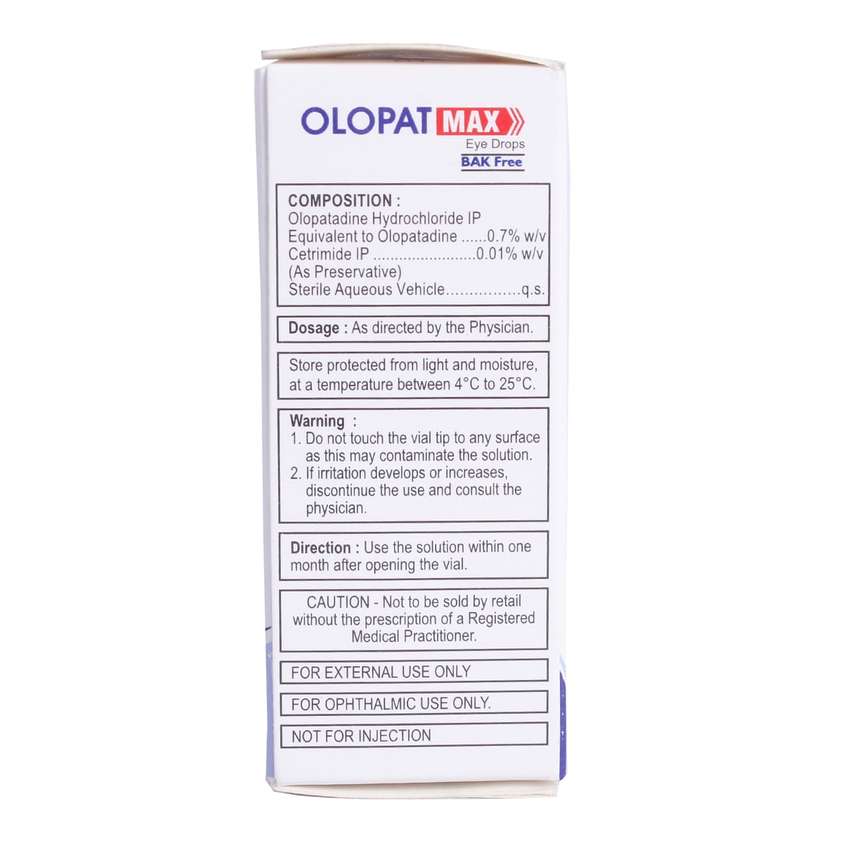 Olopat Max Eye Drops 5 ml | Uses, Side Effects, Price | Apollo Pharmacy