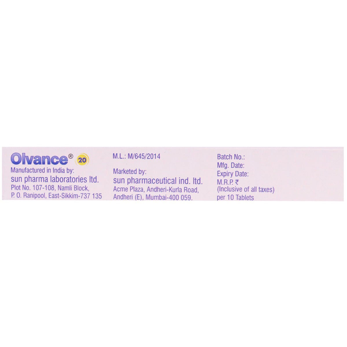 Olvance 20 Tablet 10's Price, Uses, Side Effects, Composition - Apollo ...