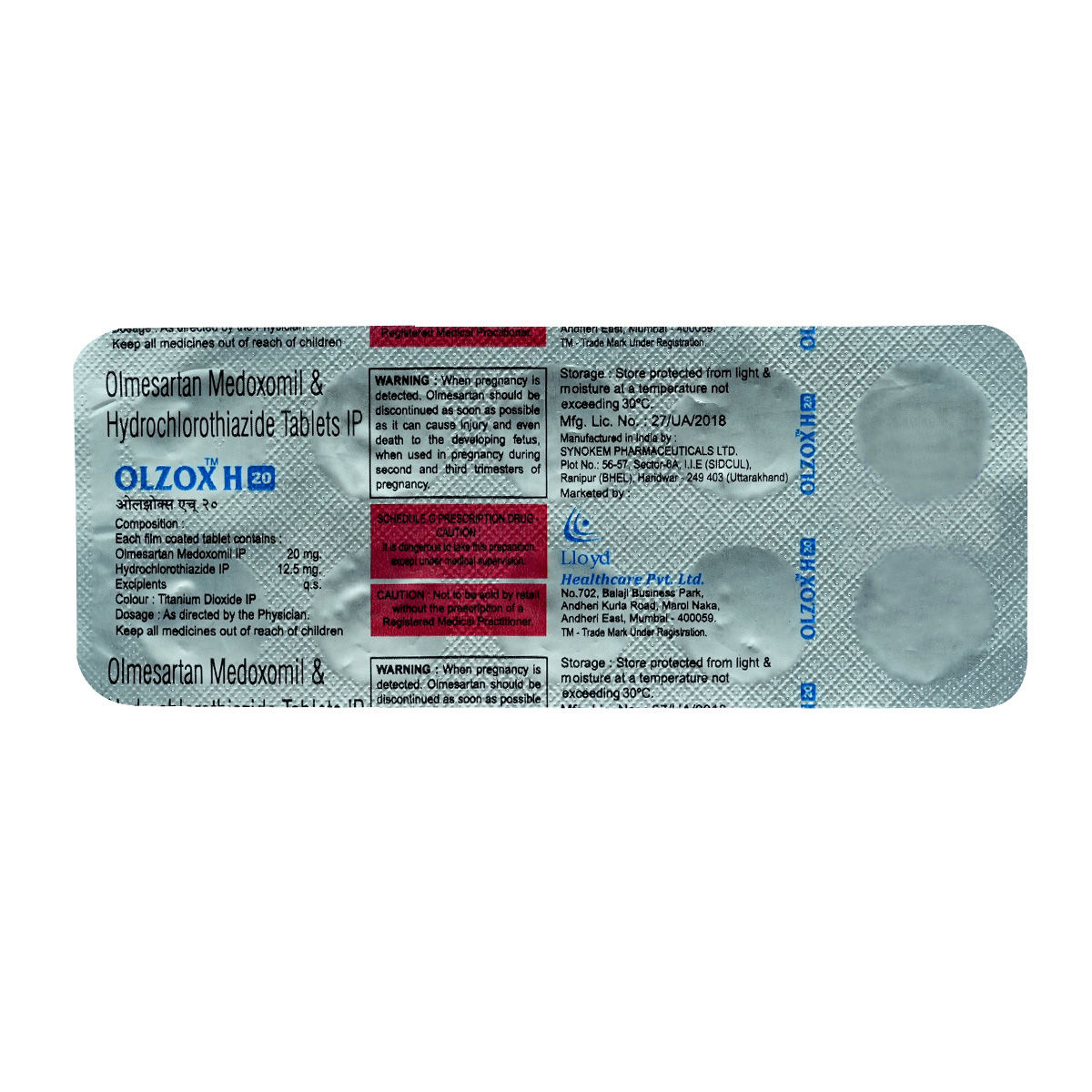 Olzox H 20 Tablet | Uses, Side Effects, Price | Apollo Pharmacy
