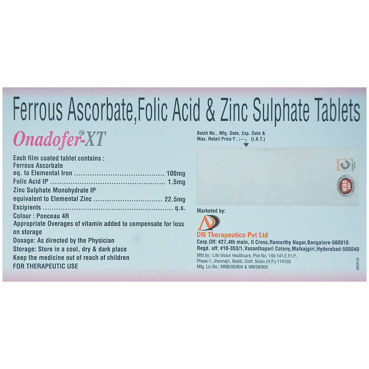 Onadofer-XT Tablet 10's Price, Uses, Side Effects, Composition - Apollo ...