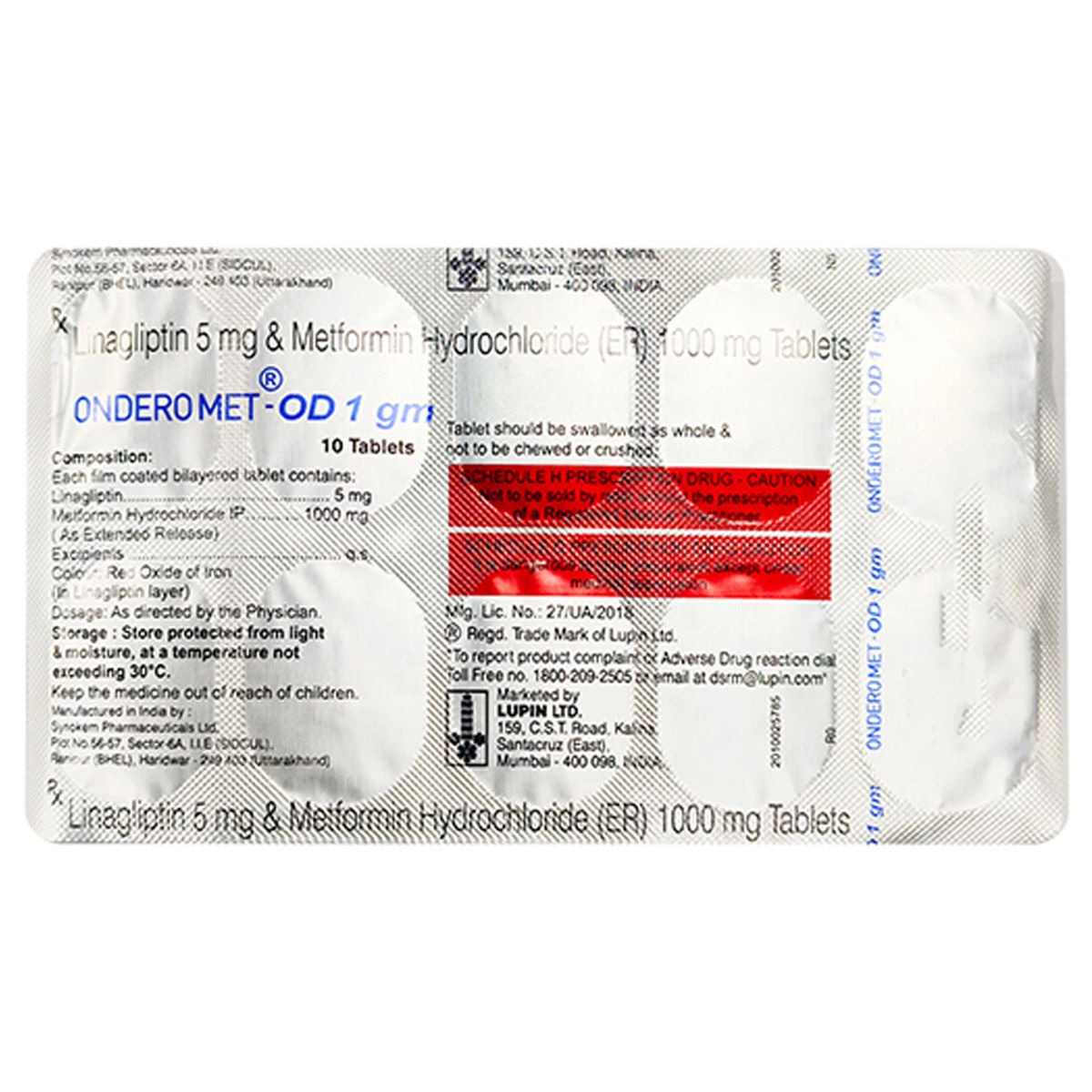 Ondero Met-OD 1 gm Tablet | Uses, Side Effects, Price | Apollo Pharmacy