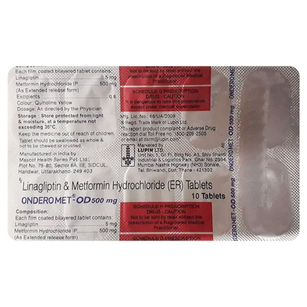 Ondero Met-OD 500 mg Tablet 10's | Uses, Side Effects, Price | Apollo ...