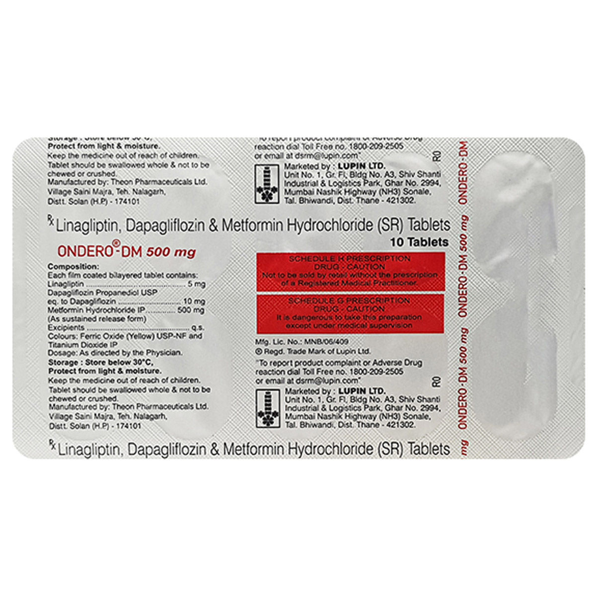 Ondero DM 500 mg Tablet 10's | Uses, Side Effects, Price | Apollo Pharmacy