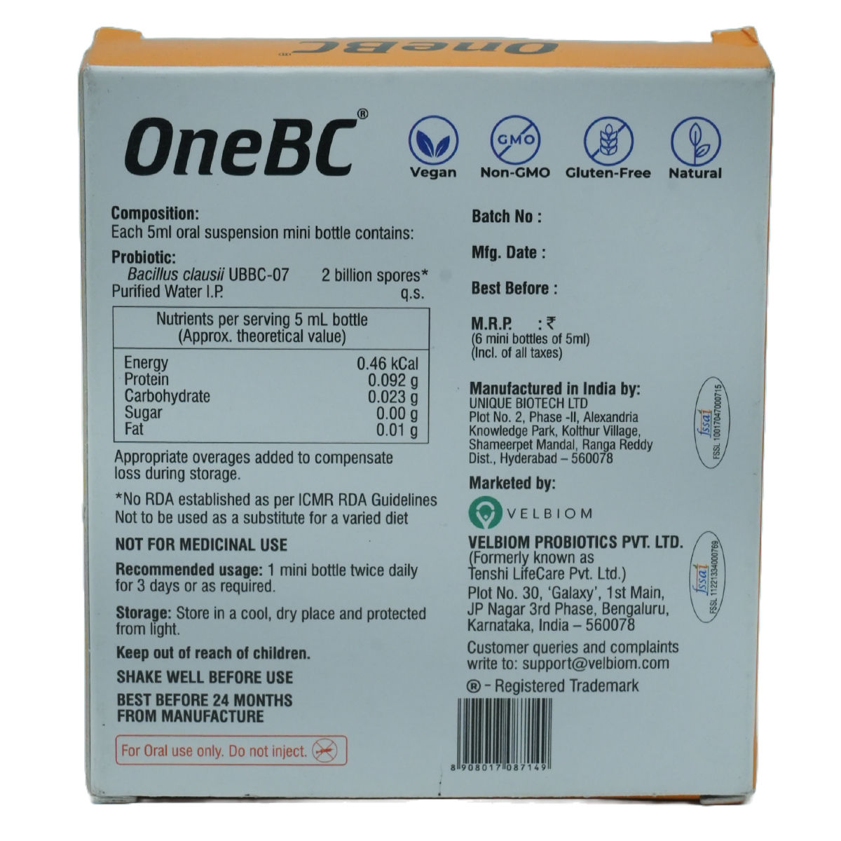 One BC Oral Suspension 5 ml Price, Uses, Side Effects, Composition ...