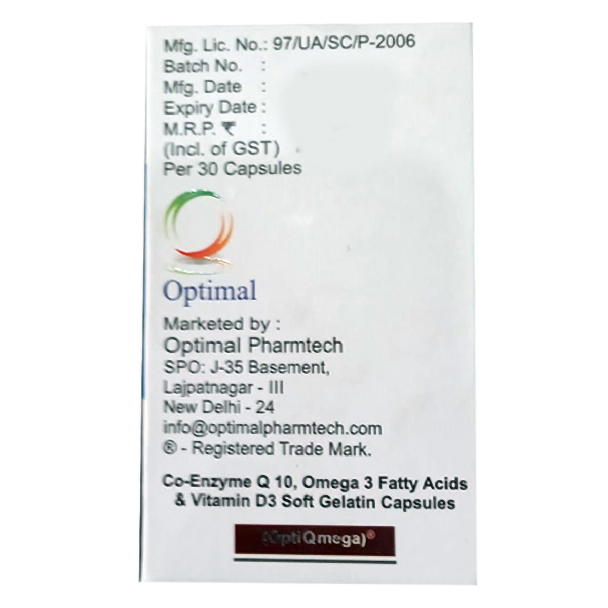 Optiqmega Softgel Capsule 30's Price, Uses, Side Effects, Composition ...