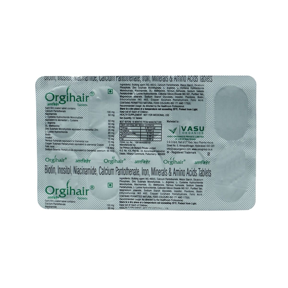 Orgihair Tablet | Uses, Side Effects, Price | Apollo Pharmacy