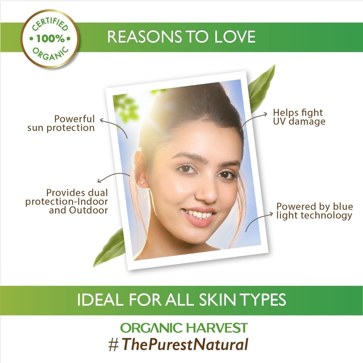 Organic Harvest SPF 50 Sunscreen Cream for All Skin, 100 gm Price, Uses ...