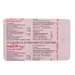 Orofer XT Total Tablet | Uses, Side Effects, Price | Apollo Pharmacy