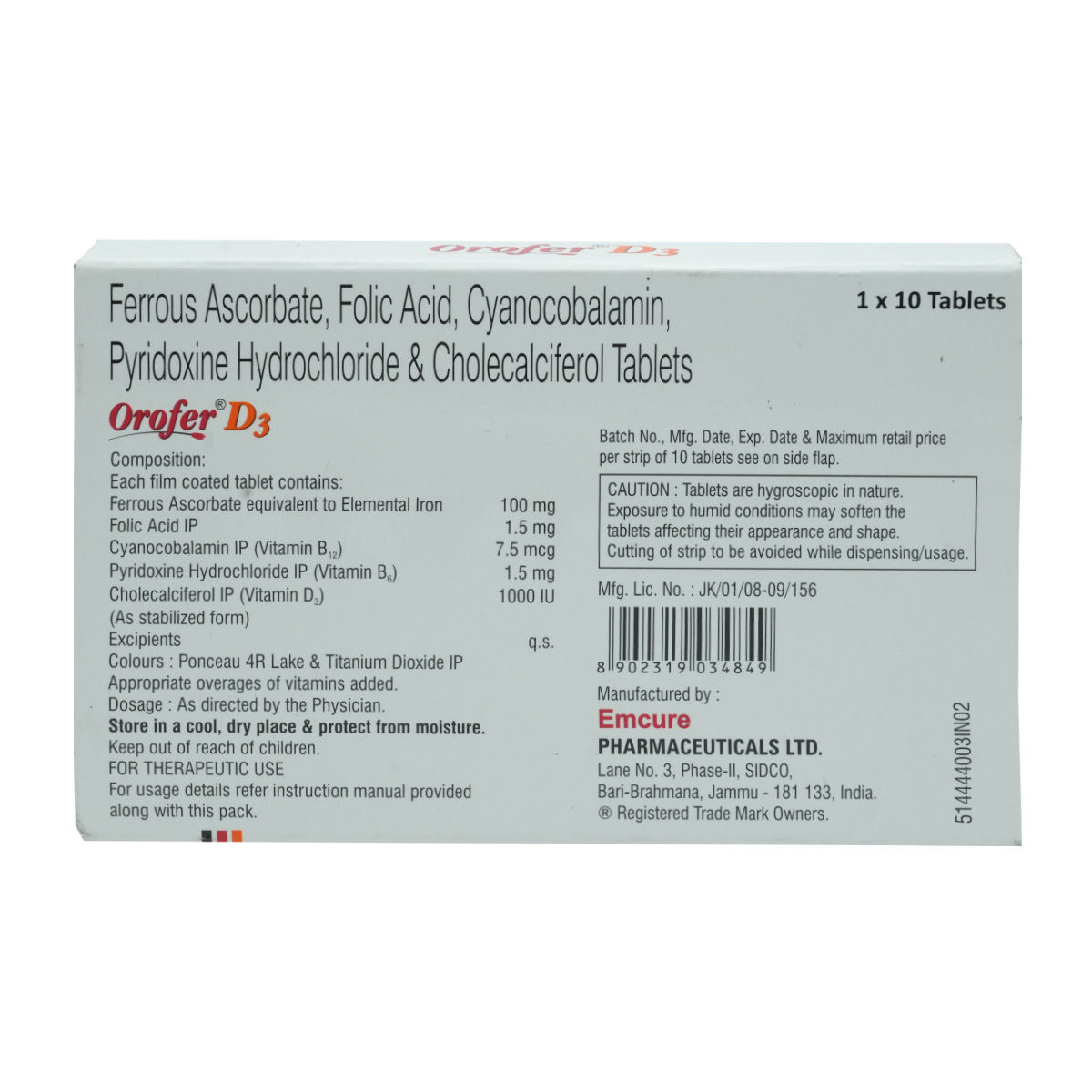 Orofer D3 Tablet 10's Price, Uses, Side Effects, Composition - Apollo ...