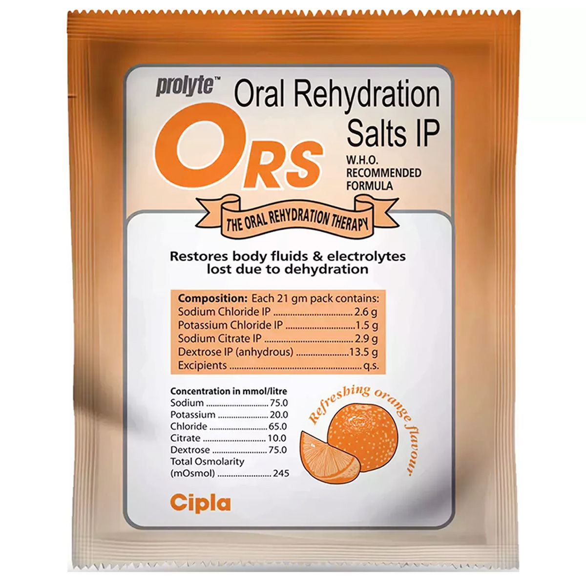 ORS Prolyte Orange Flavour Powder, 21 gm Price, Uses, Side Effects ...