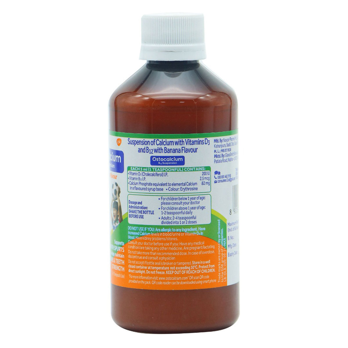 Ostocalcium B12 Banana Flavour Suspension, 200 ml Price, Uses, Side ...