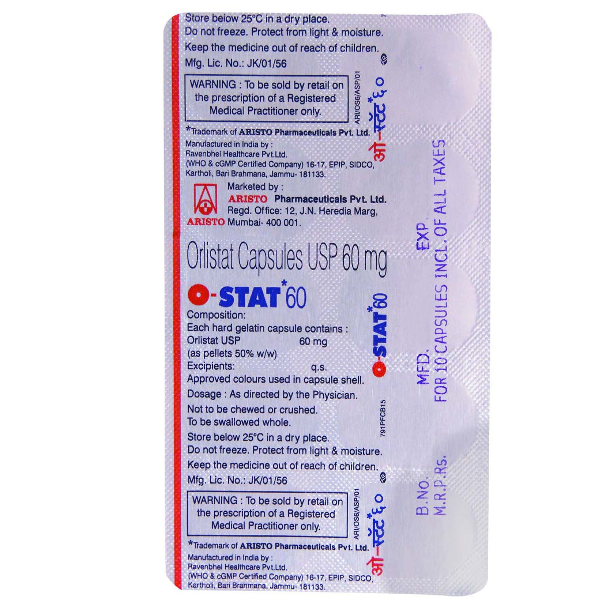 O-Stat 60 Tablet 10's Price, Uses, Side Effects, Composition - Apollo ...