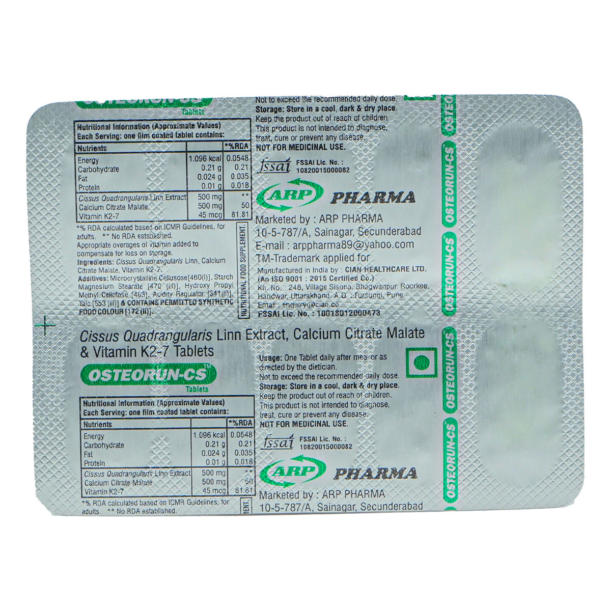 Osteorun-CS Tablet 10's Price, Uses, Side Effects, Composition - Apollo ...