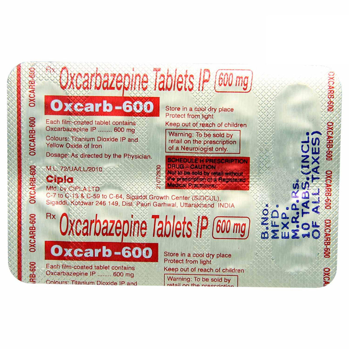 Oxcarb 600 Tablet 10's Price, Uses, Side Effects, Composition - Apollo ...