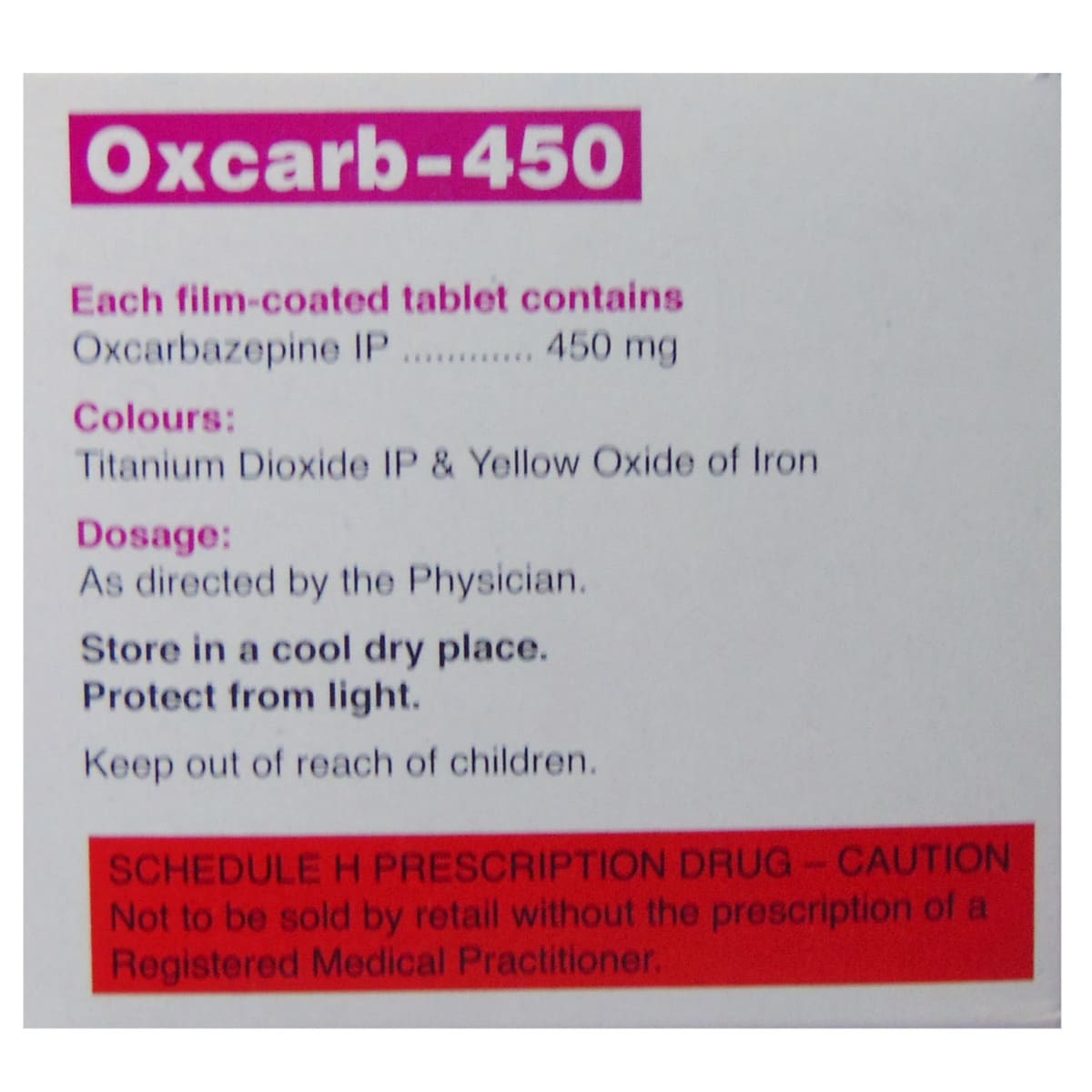 OXCARB 450MG TABLET 10'S Price, Uses, Side Effects, Composition ...