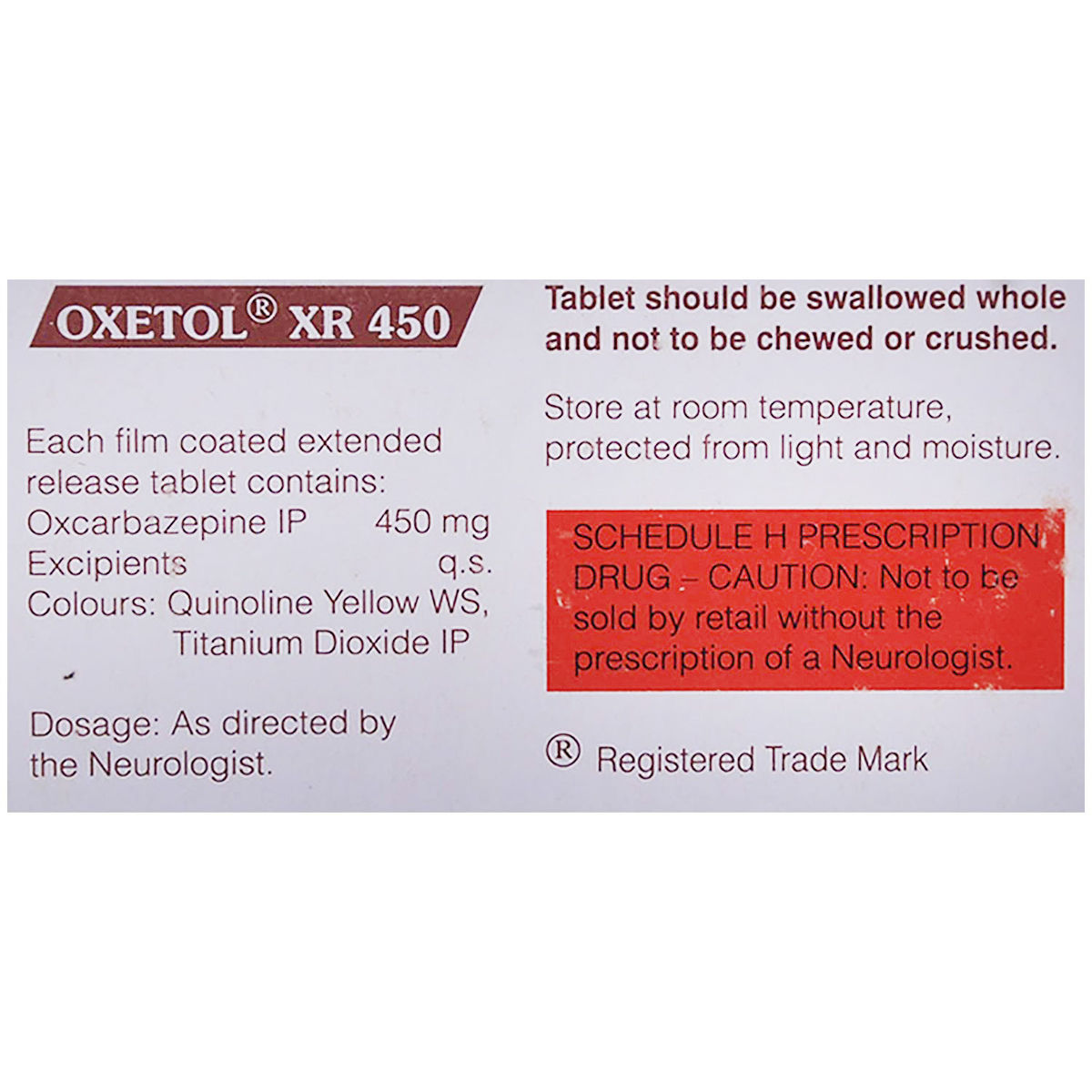 Oxetol XR 450 Tablet 10's Price, Uses, Side Effects, Composition ...