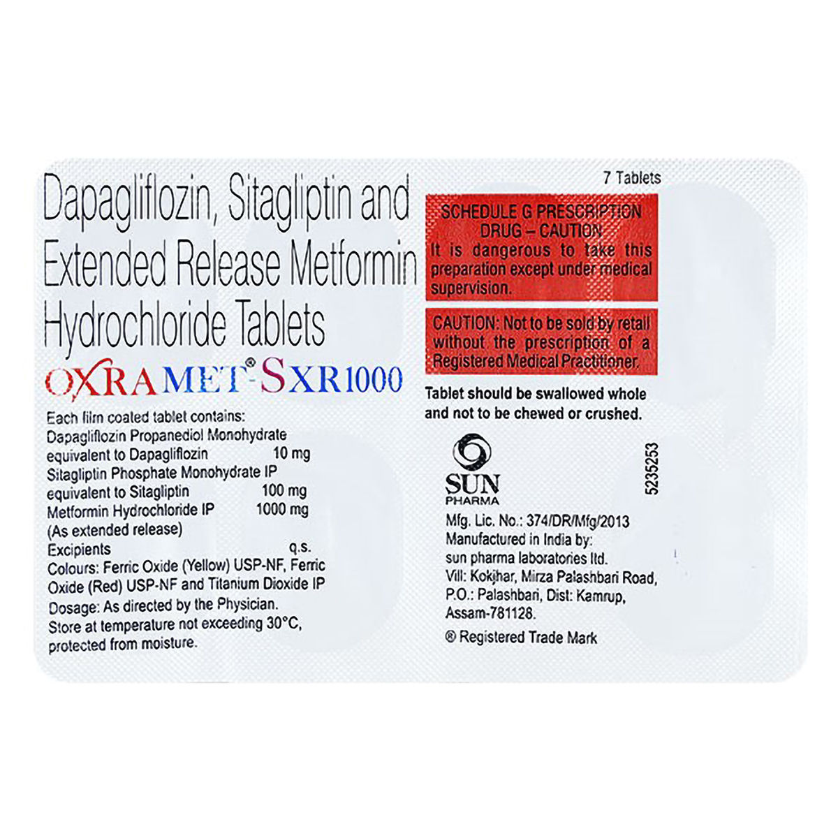 Oxramet-S XR 1000 Tablet | Uses, Side Effects, Price | Apollo Pharmacy