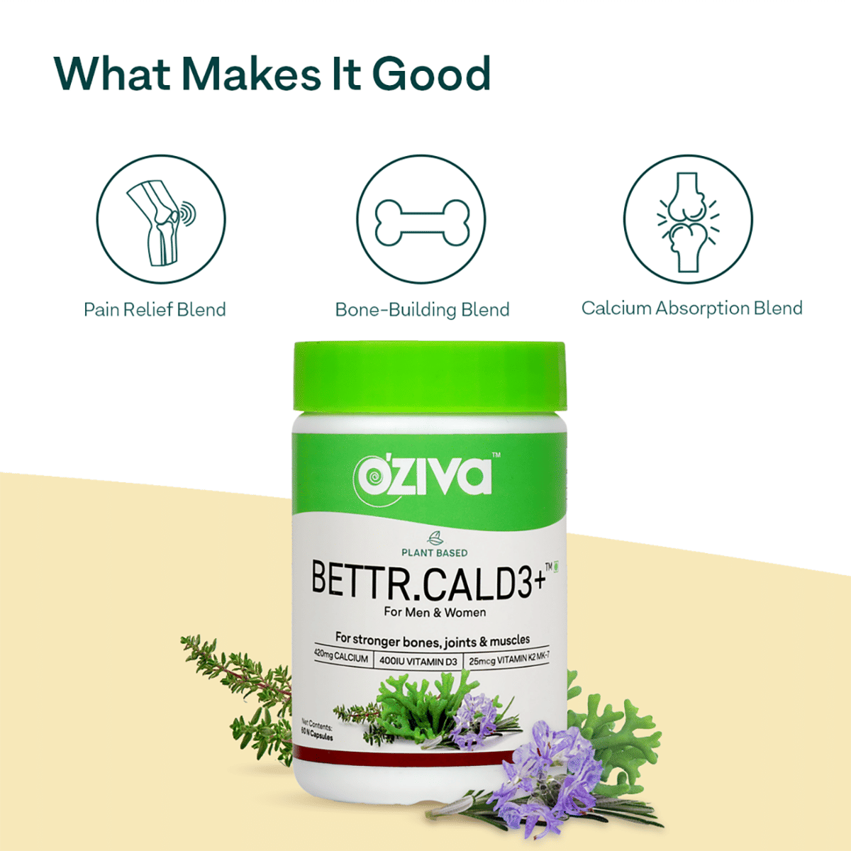 OZiva Bettr.CalD3+, 60 Capsules Price, Uses, Side Effects, Composition ...