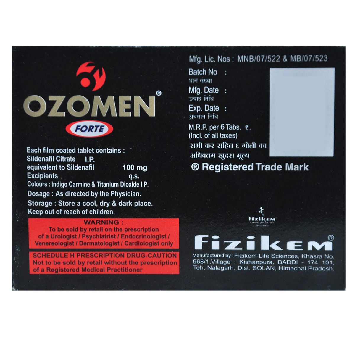 Ozomen Forte 100 Tablet 6's Price, Uses, Side Effects, Composition ...
