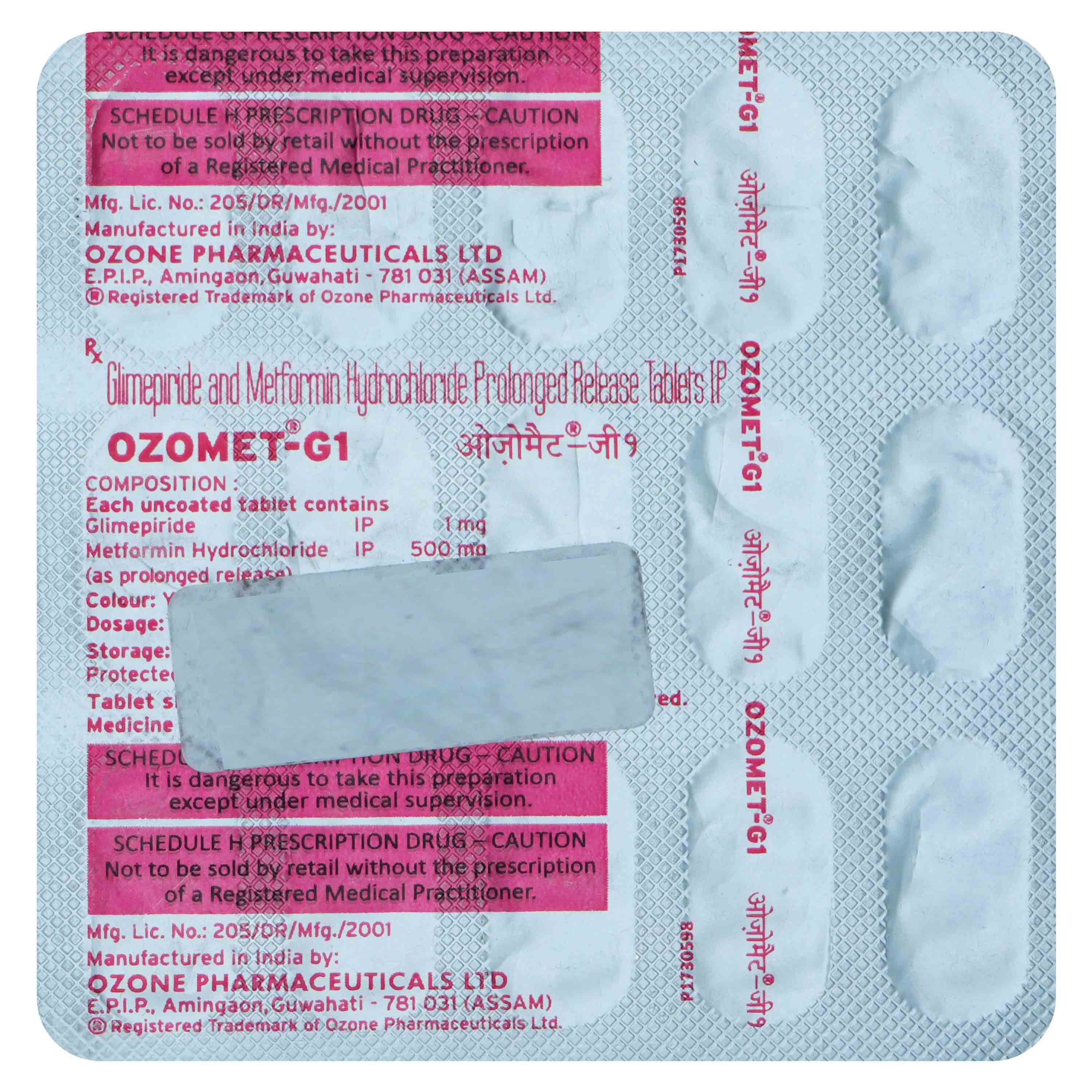 Ozomet-G1 Tablet | Uses, Side Effects, Price | Apollo Pharmacy