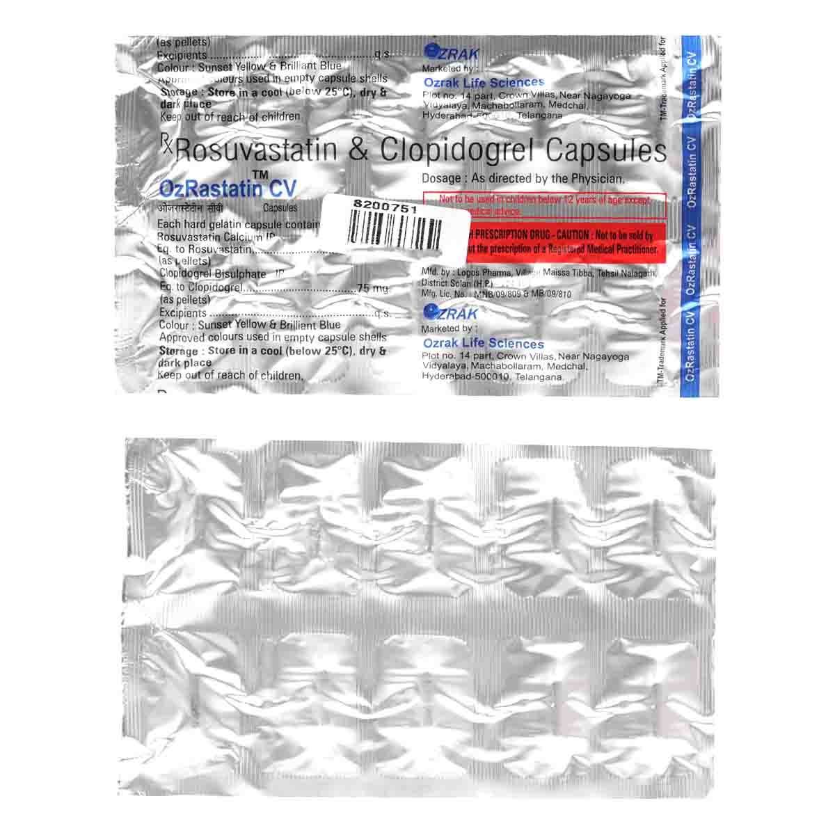 Ozrastatin CV 10/75 Capsule | Uses, Side Effects, Price | Apollo Pharmacy