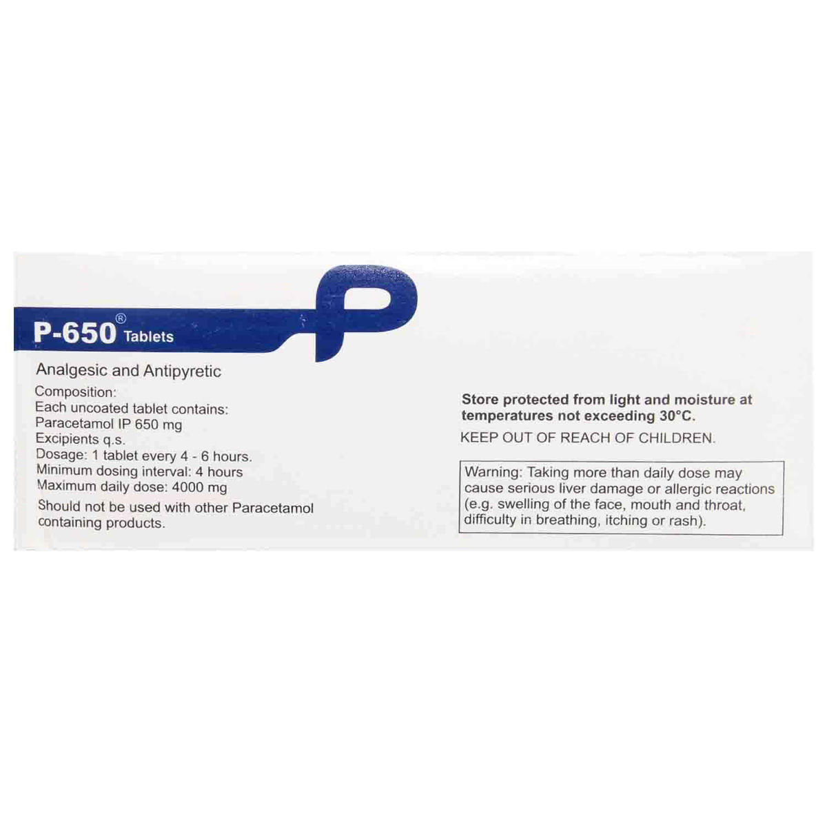 P 650 Tablet | Uses, Side Effects, Price | Apollo Pharmacy