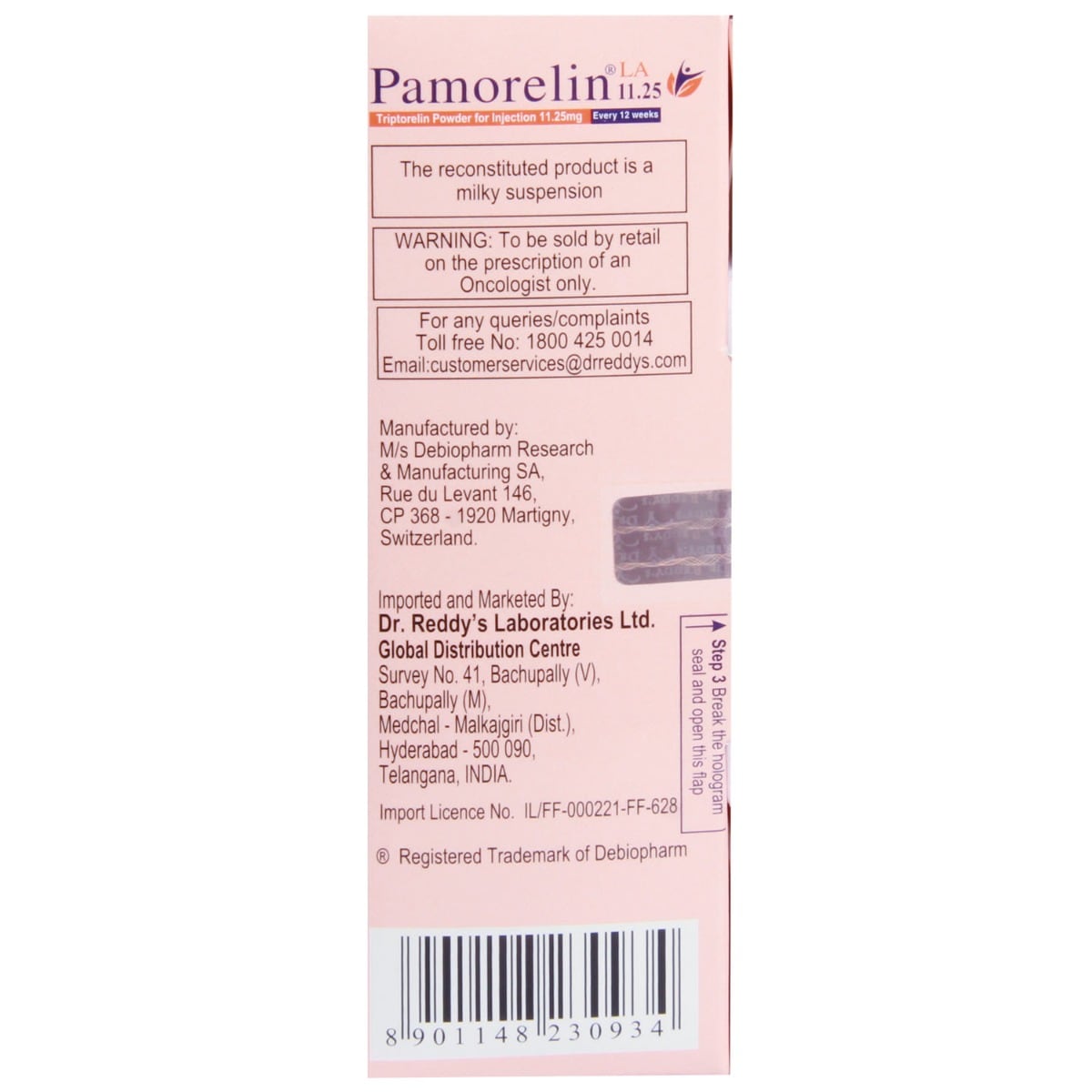 Pamorelin LA 11.25 mg Injection Price, Uses, Side Effects, Composition ...