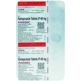 Pansec 40 mg Tablet | Uses, Side Effects, Price | Apollo Pharmacy