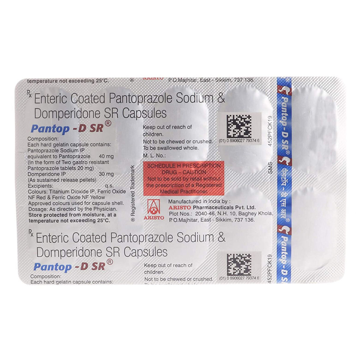 Pantop-D SR Capsule 15's Price, Uses, Side Effects, Composition - Apollo Pharmacy