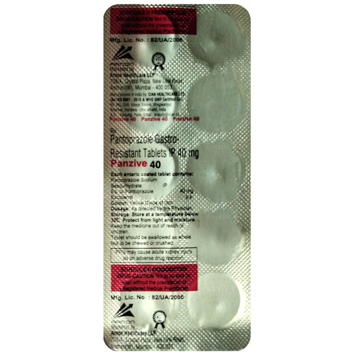 Panzive 40 Tablet | Uses, Side Effects, Price | Apollo Pharmacy