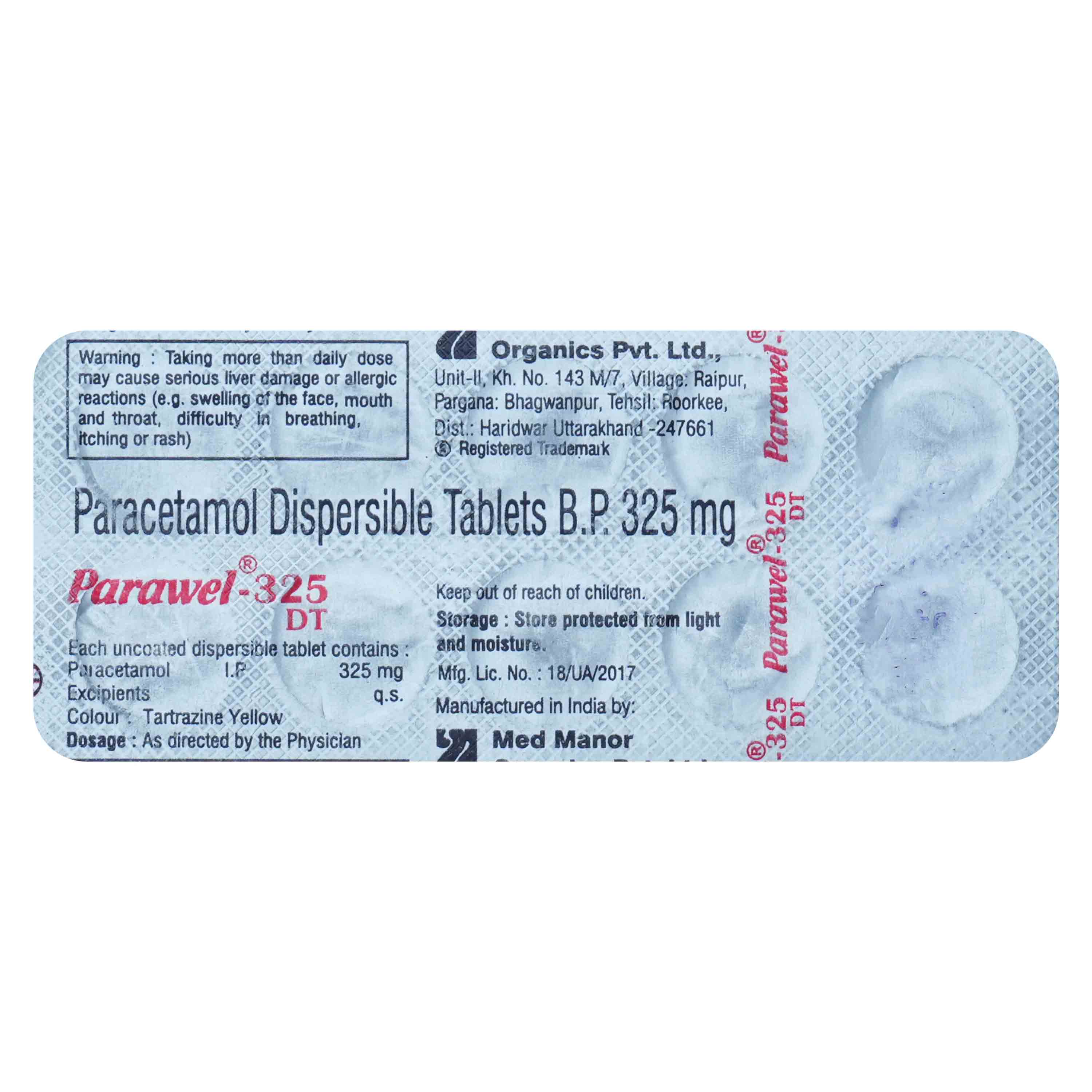 Parawel 325mg DT Tablet | Uses, Side Effects, Price | Apollo Pharmacy