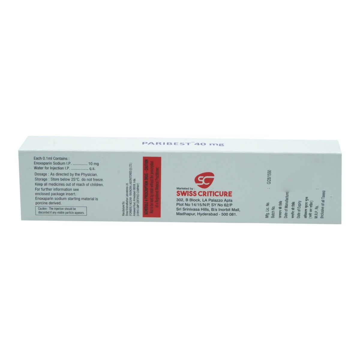 Paribest 40Mg/0.4Ml Inj Pfs Price, Uses, Side Effects, Composition ...