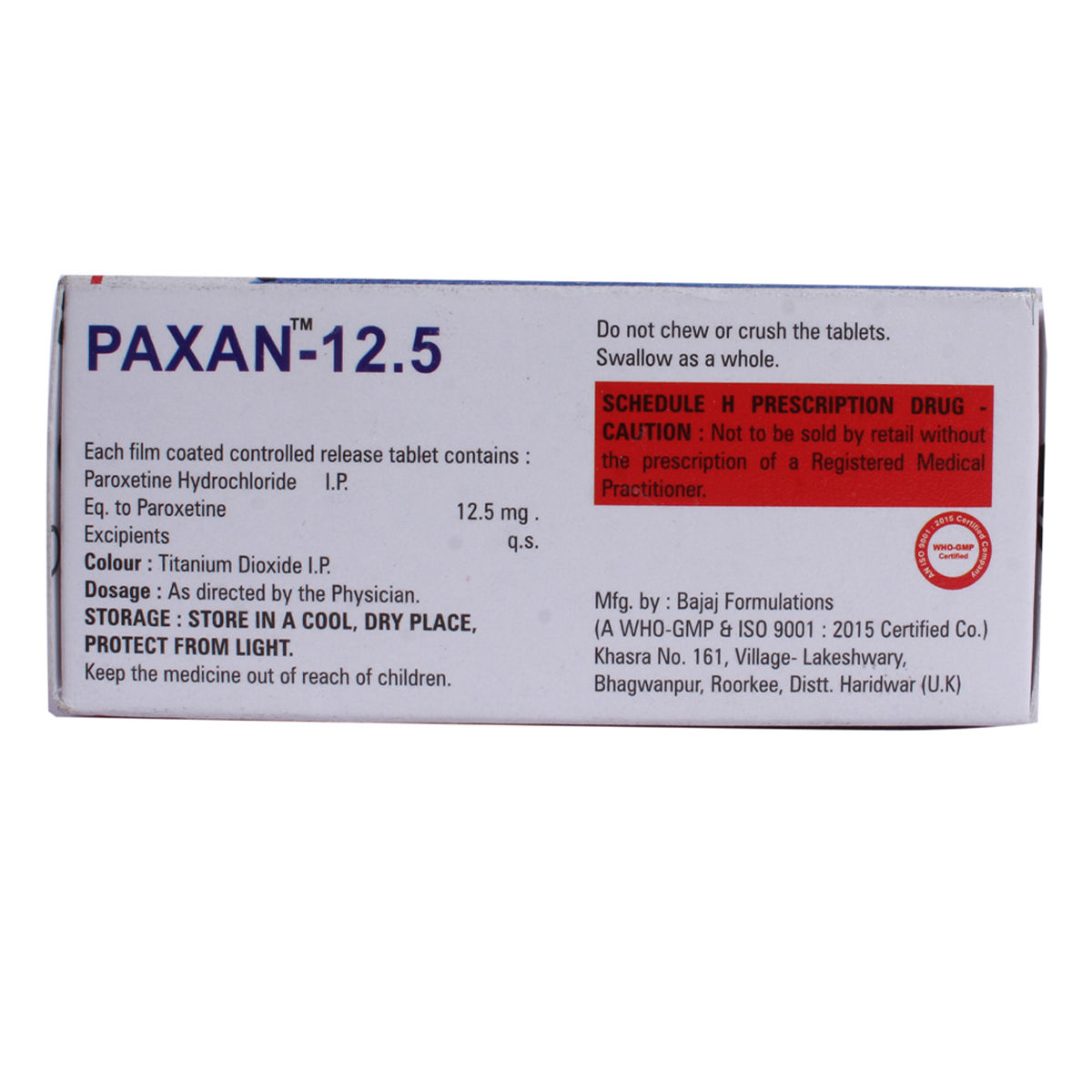 Paxan-12.5mg Pr Tablet 10's Price, Uses, Side Effects, Composition ...