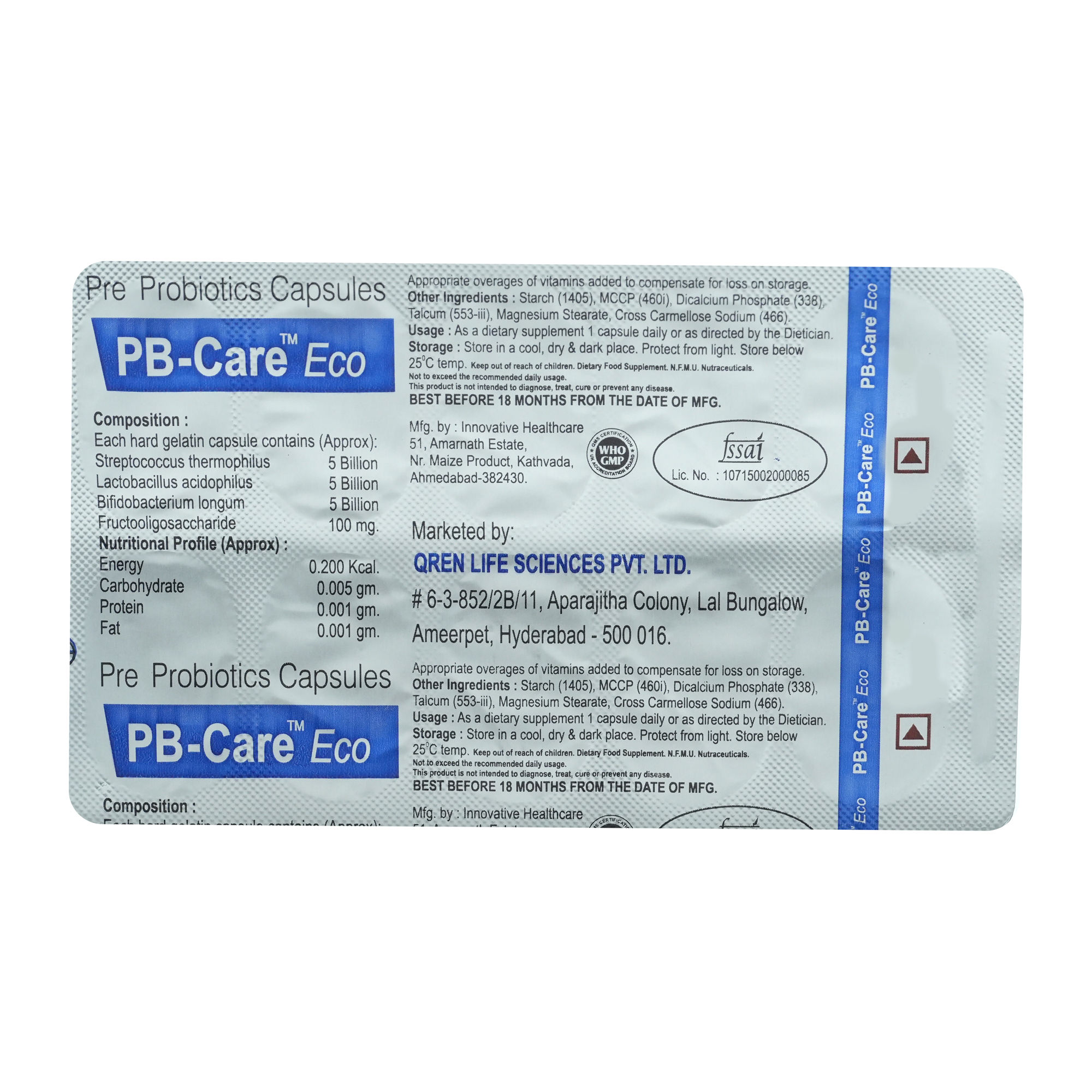 PB-Care Eco Capsule 10's Price, Uses, Side Effects, Composition ...