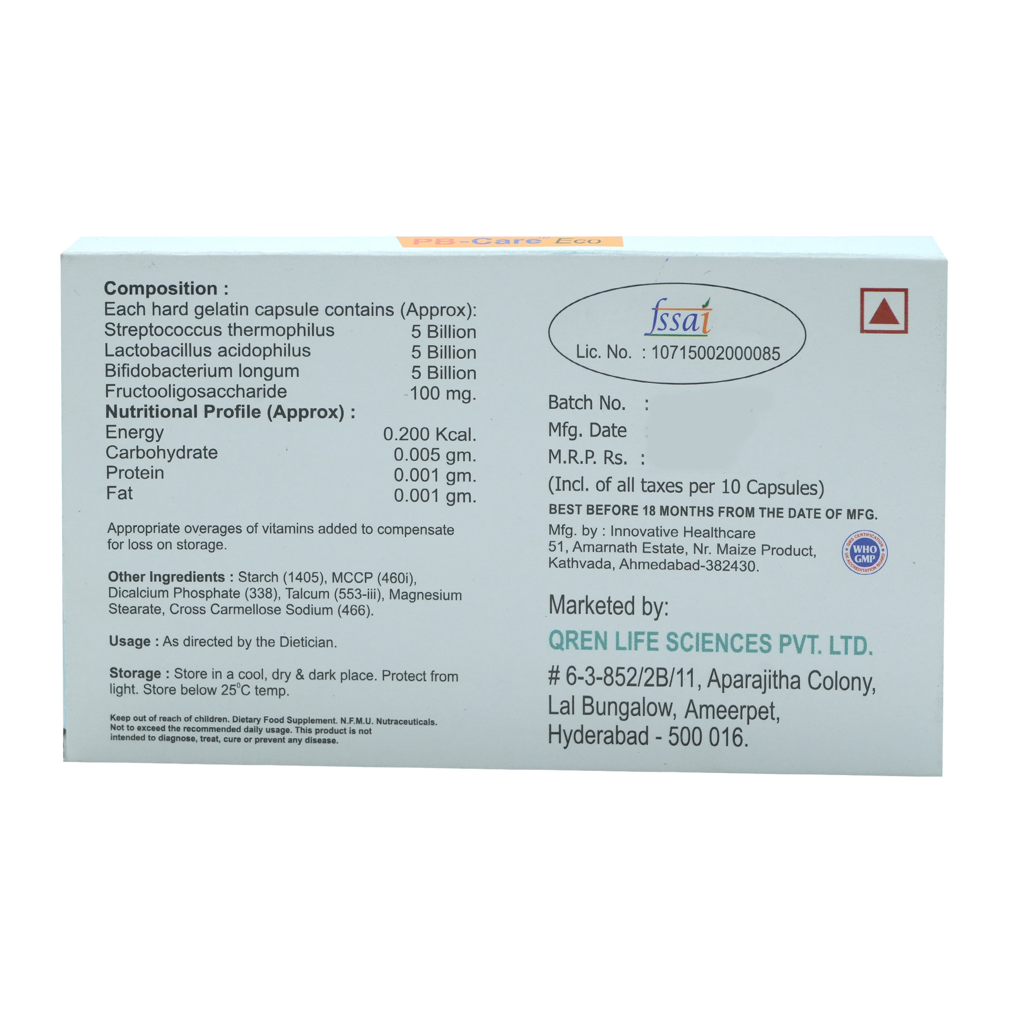 Buy PB-Care Eco Capsule | 19 Minutes Delivery | Apollo Pharmacy