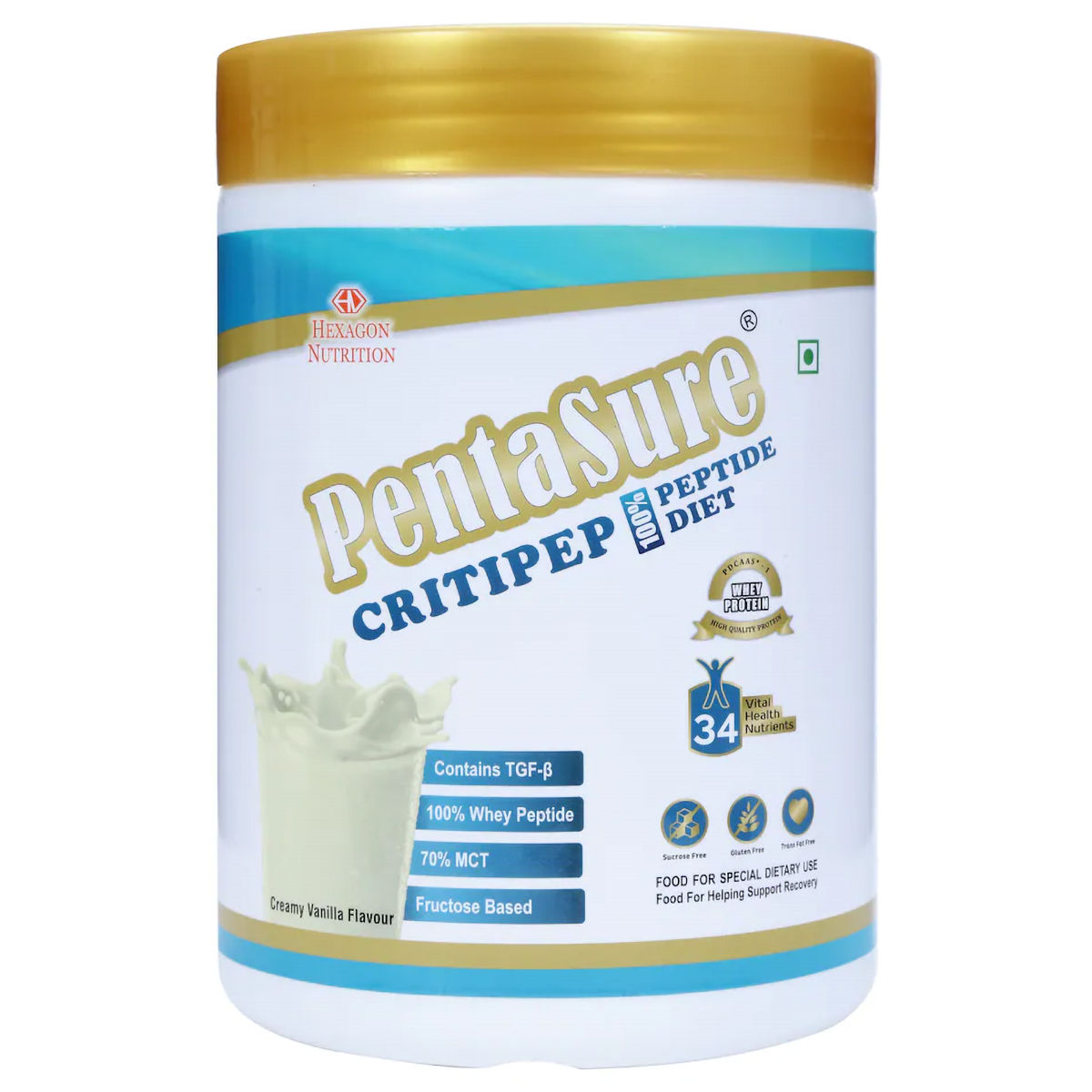 Buy Pentasure Critipep Creamy Vanilla Flavour Powder, 200 gm Tin | 19 ...