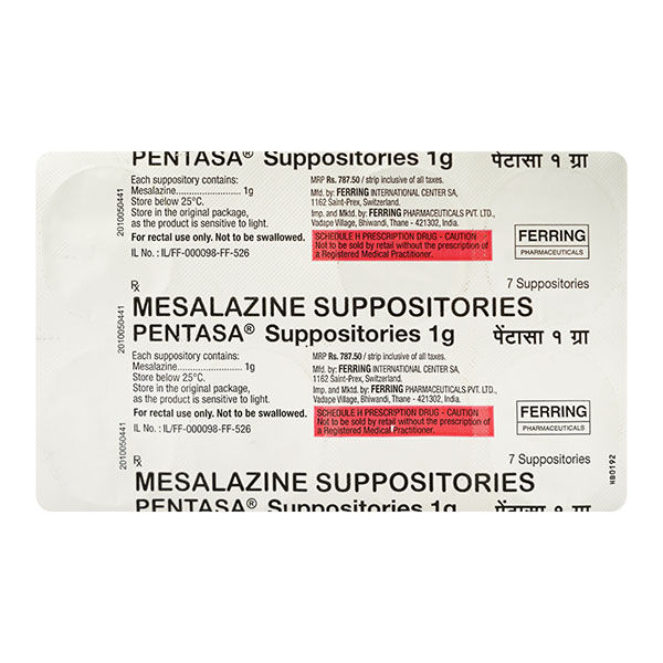 Pentasa 1 gm Suppository | Uses, Side Effects, Price | Apollo Pharmacy