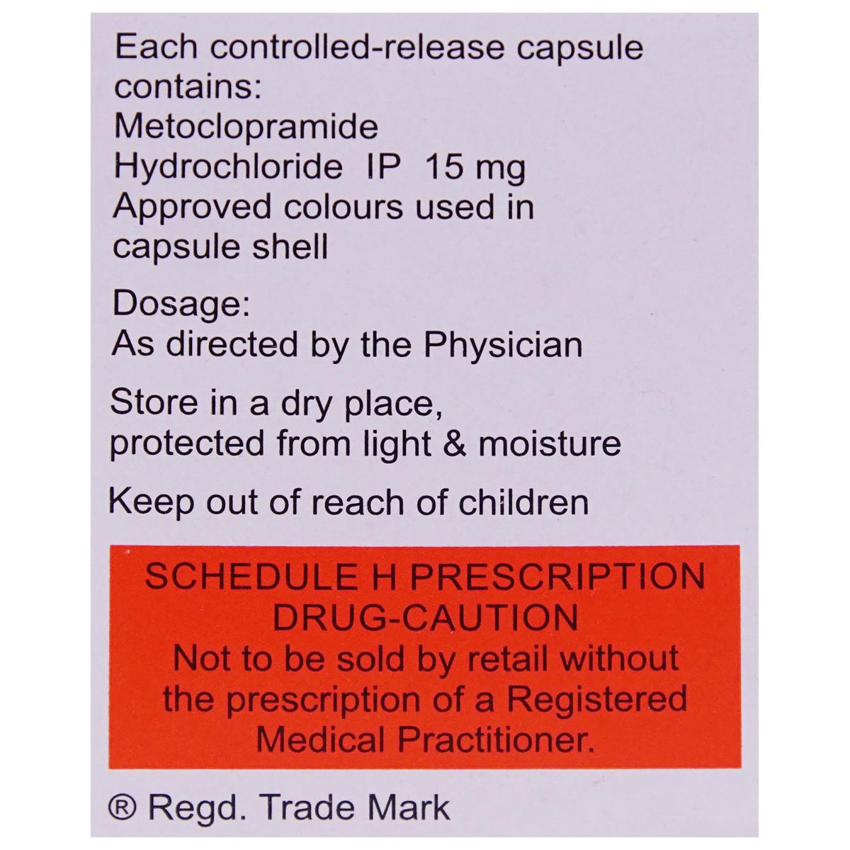 Perinorm CD Capsule 10's Price, Uses, Side Effects, Composition ...