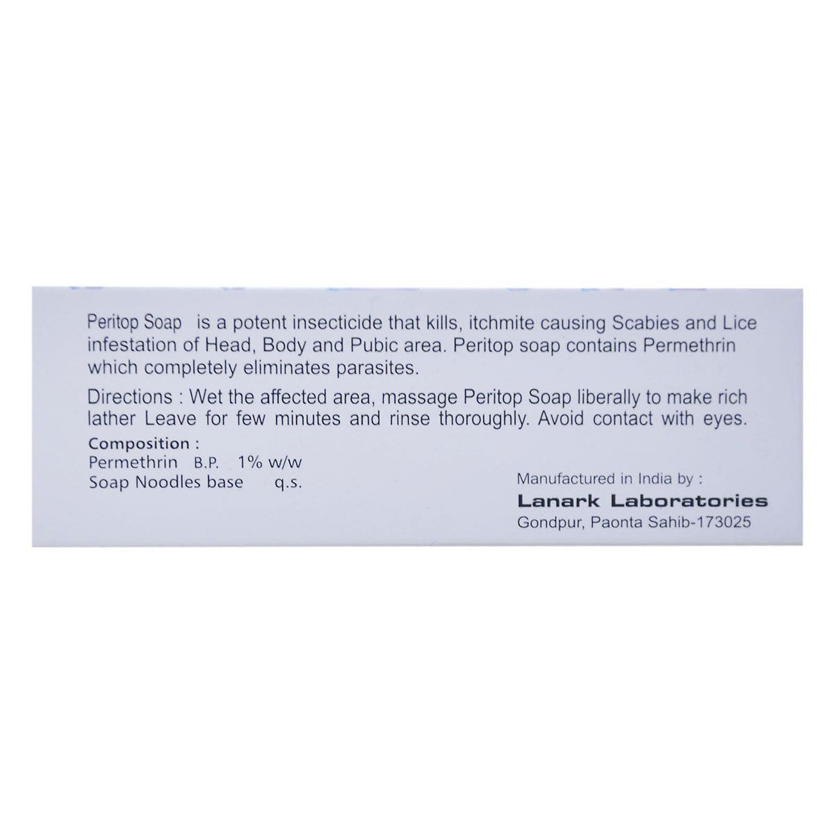 Peritop Soap, 75 gm Price, Uses, Side Effects, Composition - Apollo ...