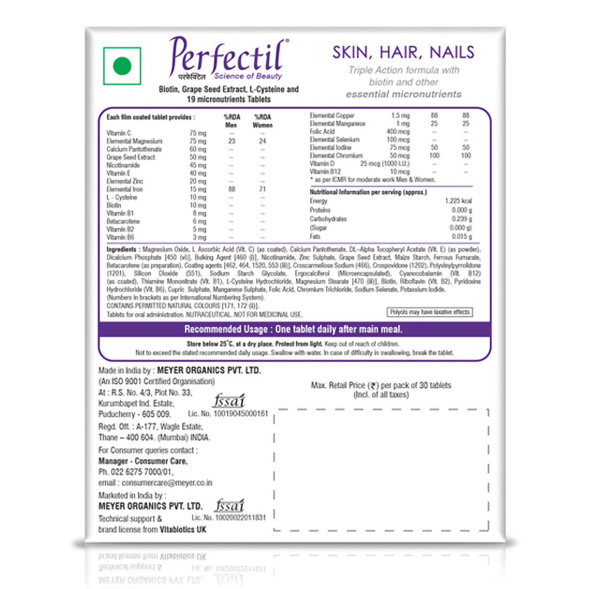 Perfectil, 30 Tablets Price, Uses, Side Effects, Composition - Apollo ...