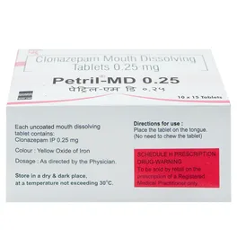 Petril MD 0.25 Tablet | Uses, Side Effects, Price | Apollo Pharmacy
