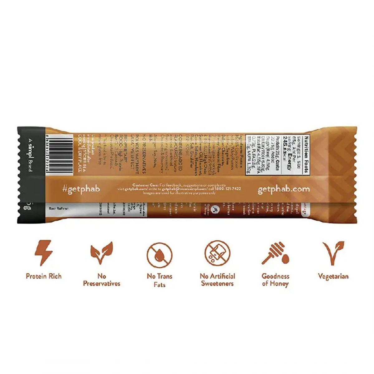 Phab Chocolate Brownie Protein Bar, 65 gm Price, Uses, Side Effects ...