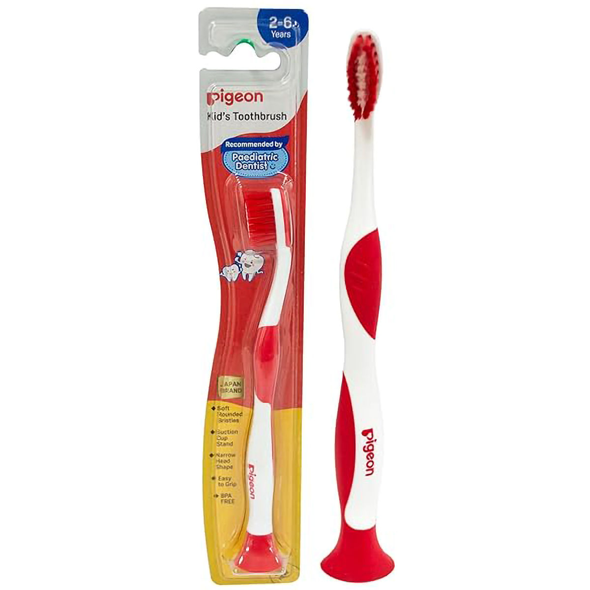 Buy Pigeon Kids Red Toothbrush for 2-6 Years, 1 Count | 19 Minutes ...