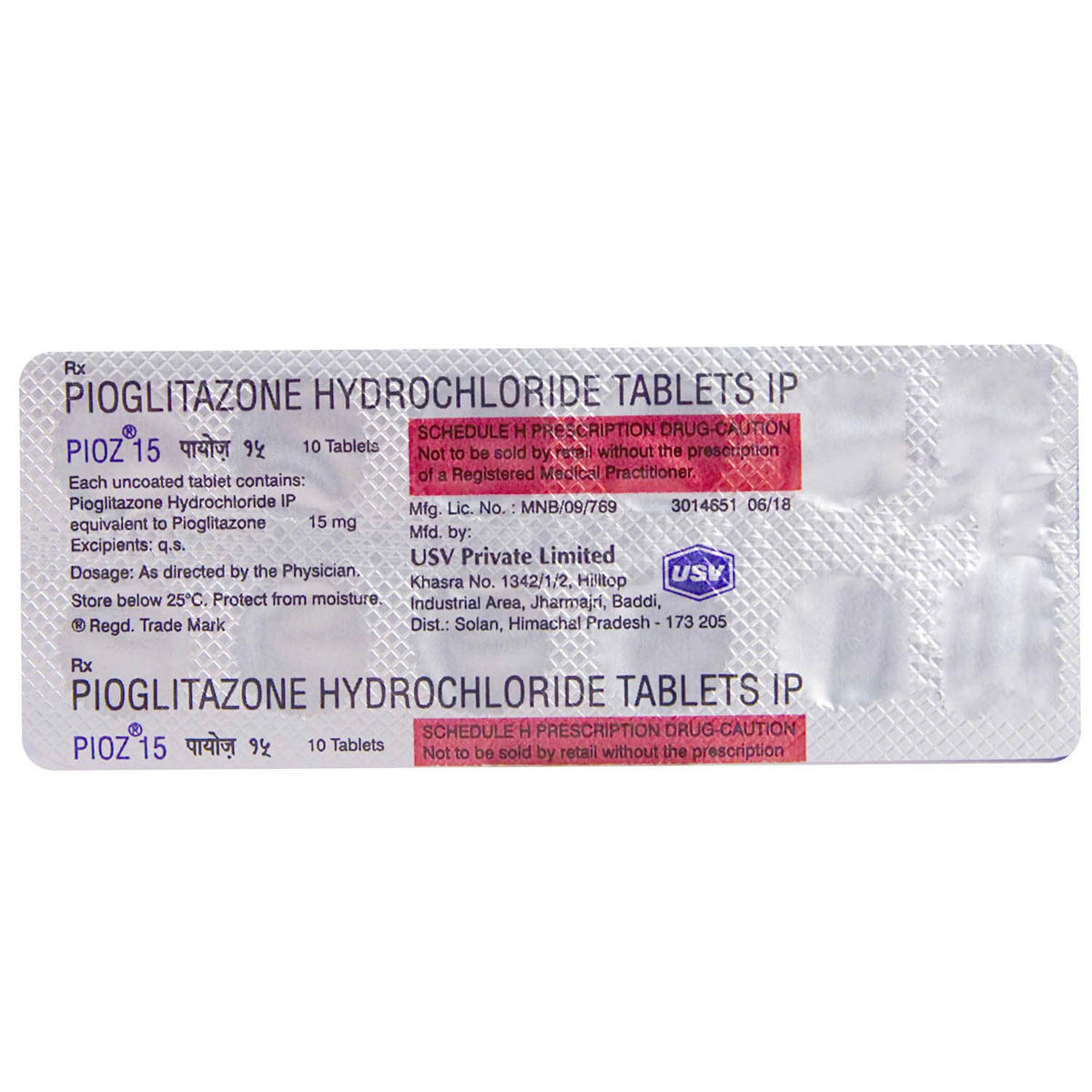 Pioz 15 Tablet 10's Price, Uses, Side Effects, Composition - Apollo Pharmacy